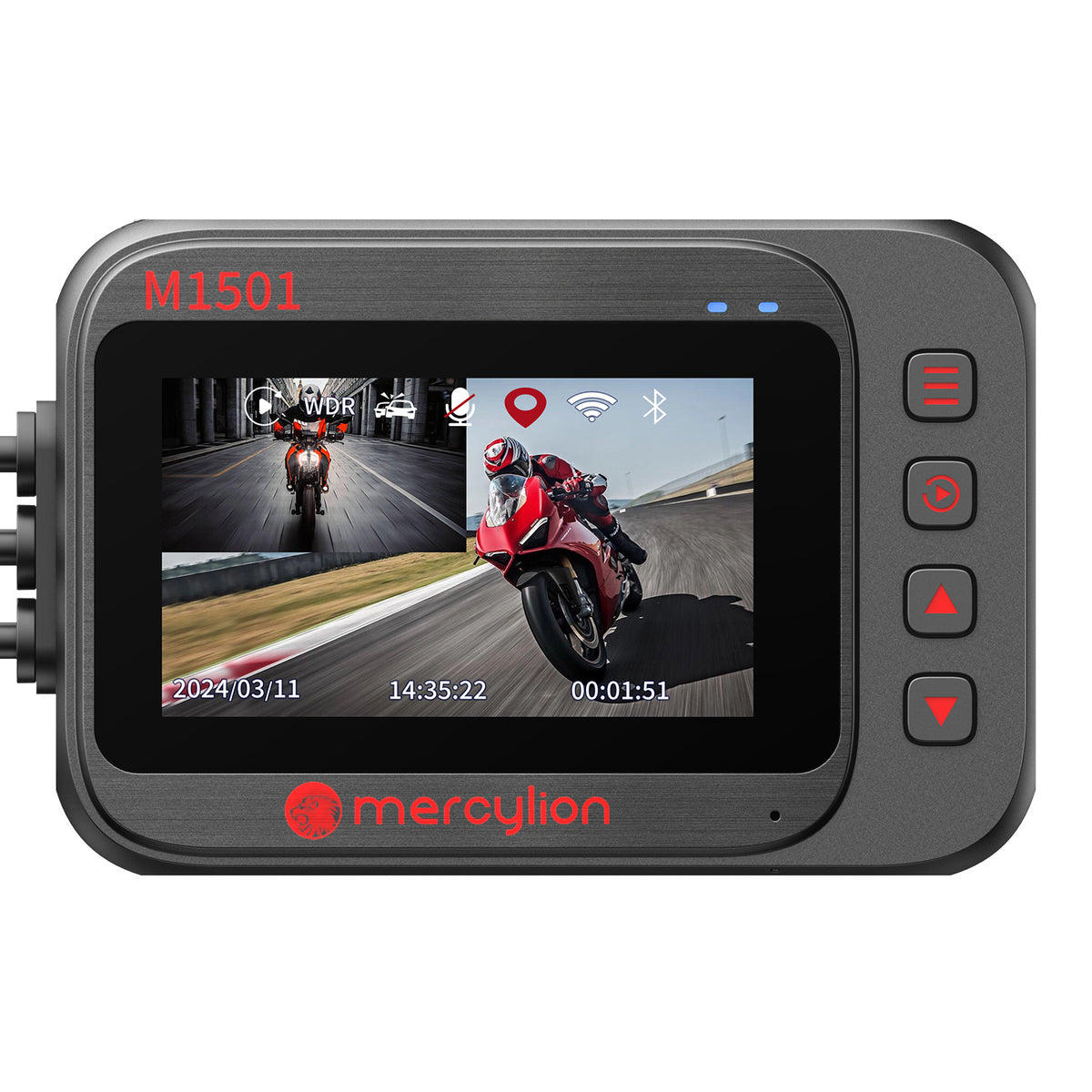 Mercylion M1501 Motorcycle Dashcam Front/Rear 1920*1080 Bluetooth ...